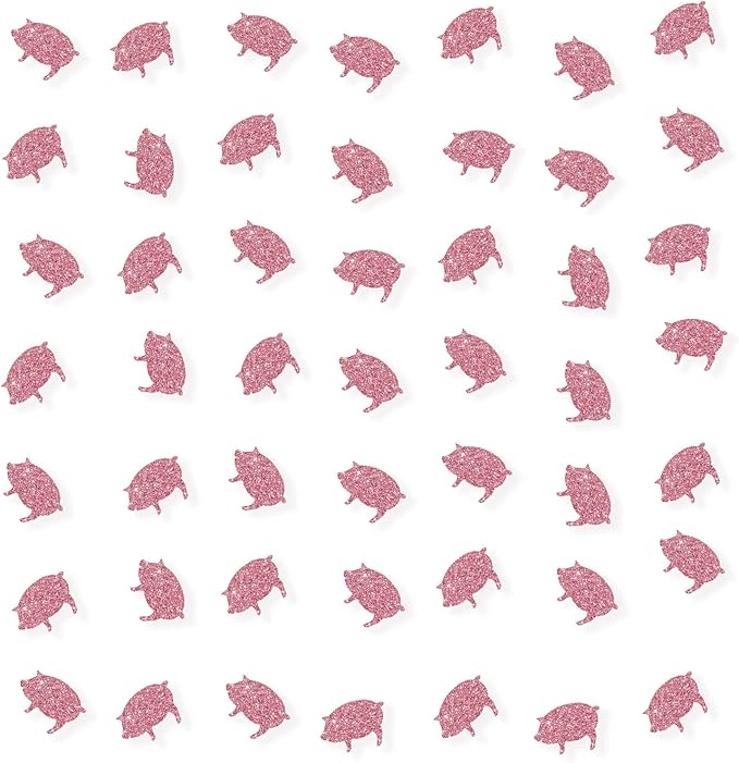 Amazon.com: Set of 100 Pink Pig Confetti, Rose Gold Glitter Pig Paper ...