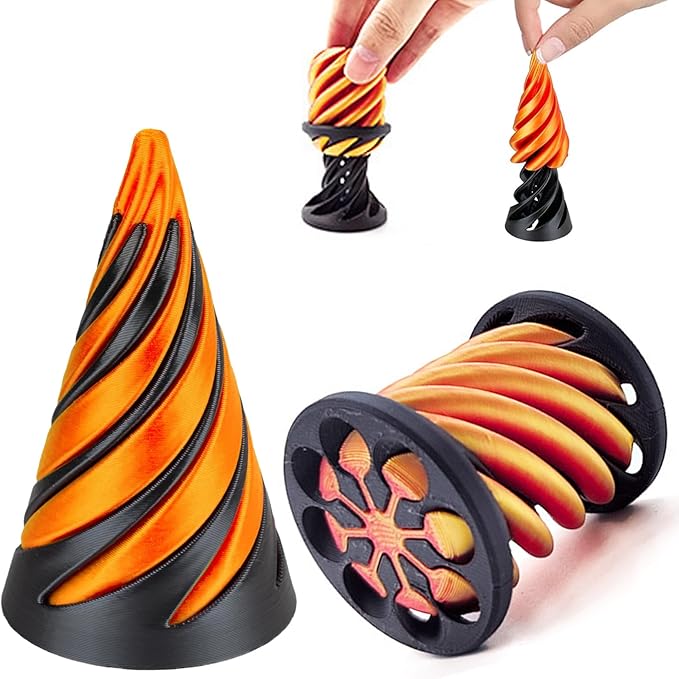 Amazon.com: 2Pcs Impossible Cone, Spiral Cone Fidget Toy 3D Printed ...