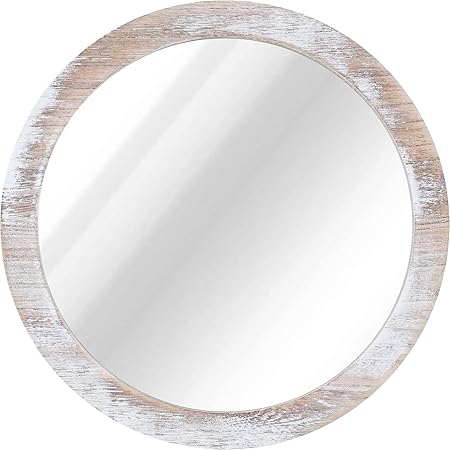 Decorative Round Wall Mirror 30CM Circular Mirror for Bathroom,Rustic ...