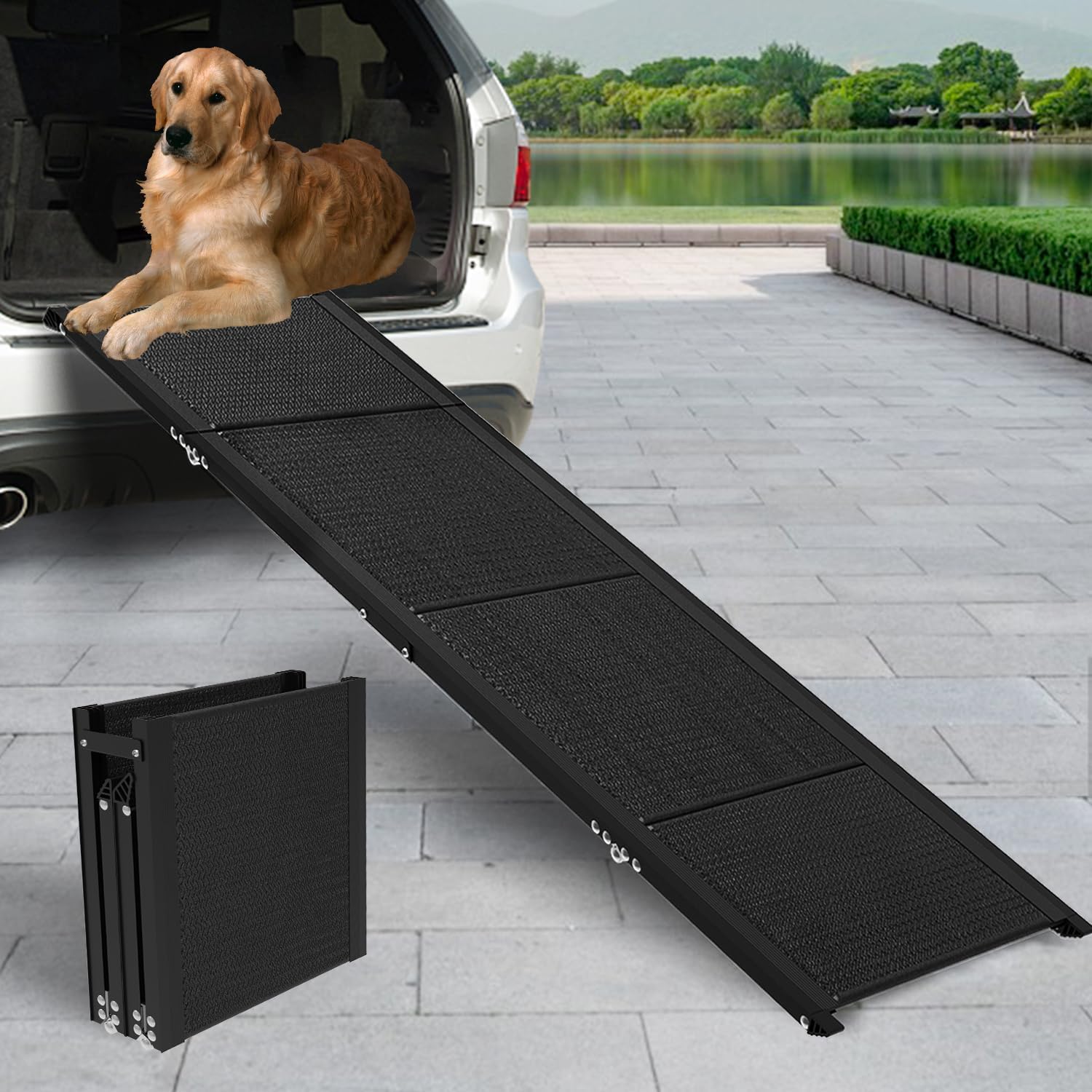 Amazon.com: 8 ft. Lightweight Portable Folding Aluminum Pet Ramp Black ...