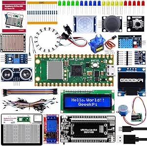 Amazon.co.jp: GeeekPi Raspberry Pi Pico WH IoT スターターキット、Raspberry Pi Pico W Ultimate Kit with ...