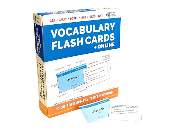 1500 VOCABULARY FLASH CARDS + ONLINE for GRE GMAT TOEFL SAT IELTS CAT ...