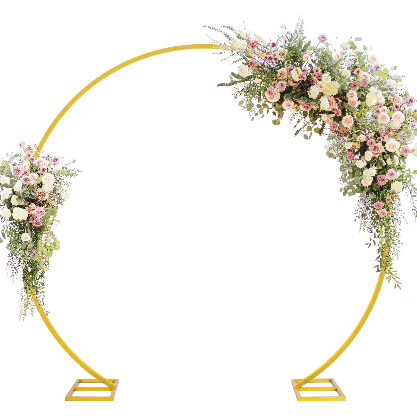 Round Backdrop Stand 8FT Gold Wedding Arch Metal Round Balloon Arch ...