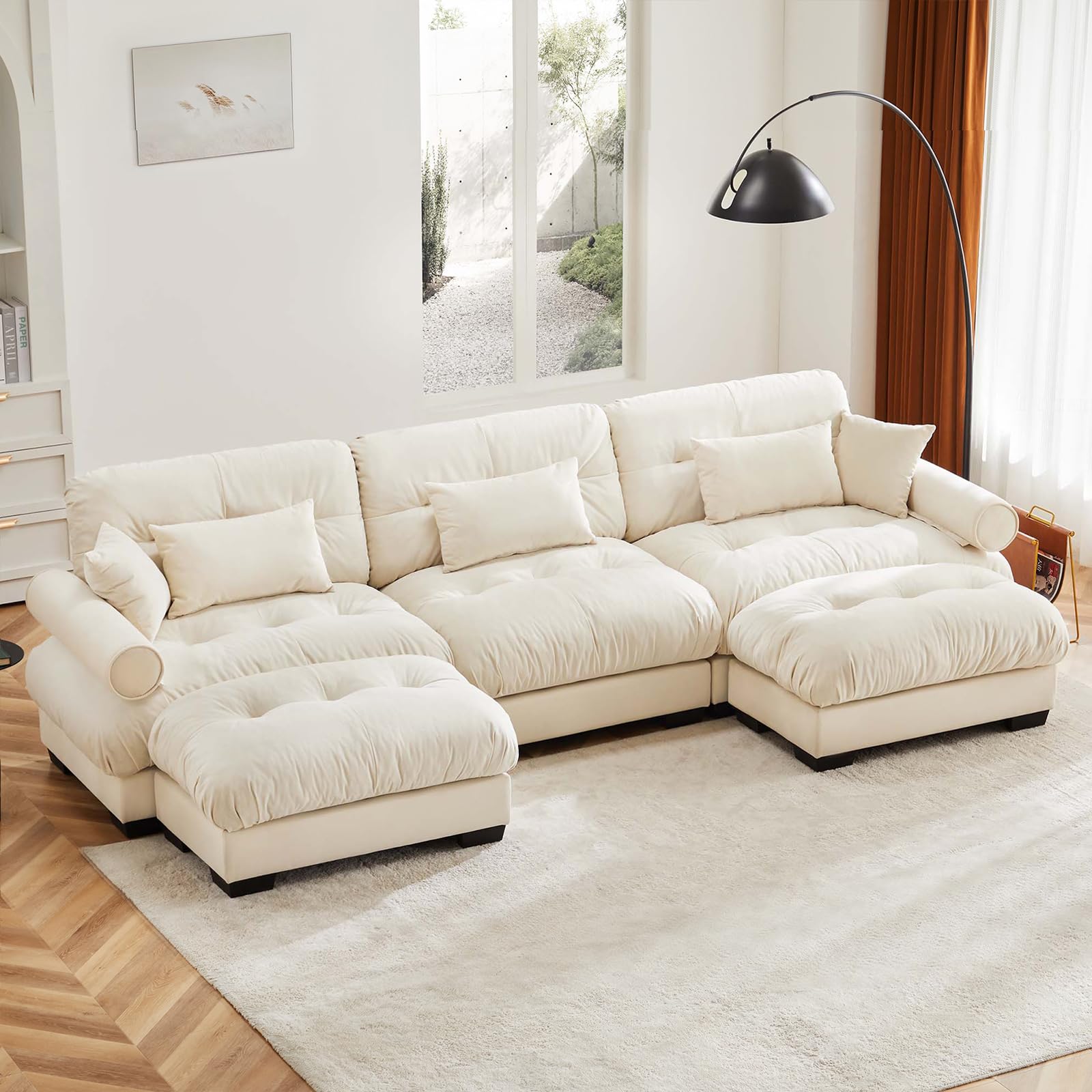 Amazon.com: 130" Oversized Couch, 3 Seater Modular Sectional Sofa ...