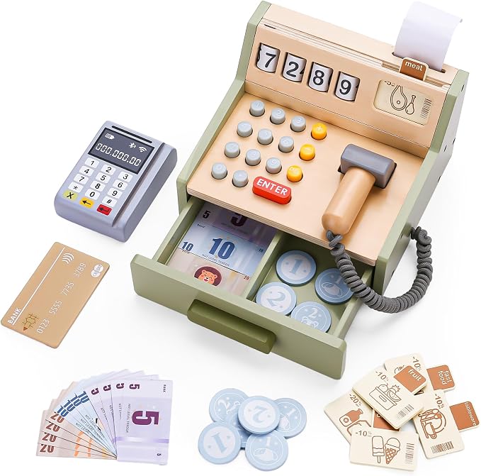 Amazon.com: umu Toy Cash Register - Pretend Play Calculator, Credit ...