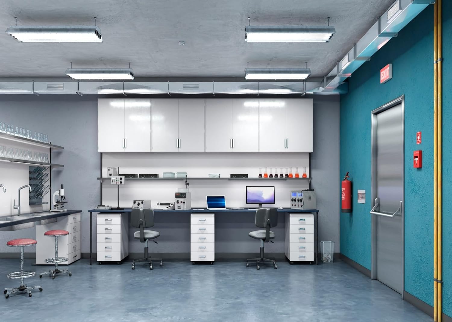 Amazon.com : Loccor 8x6ft Fabric Science Laboratory Backdrop Lab ...