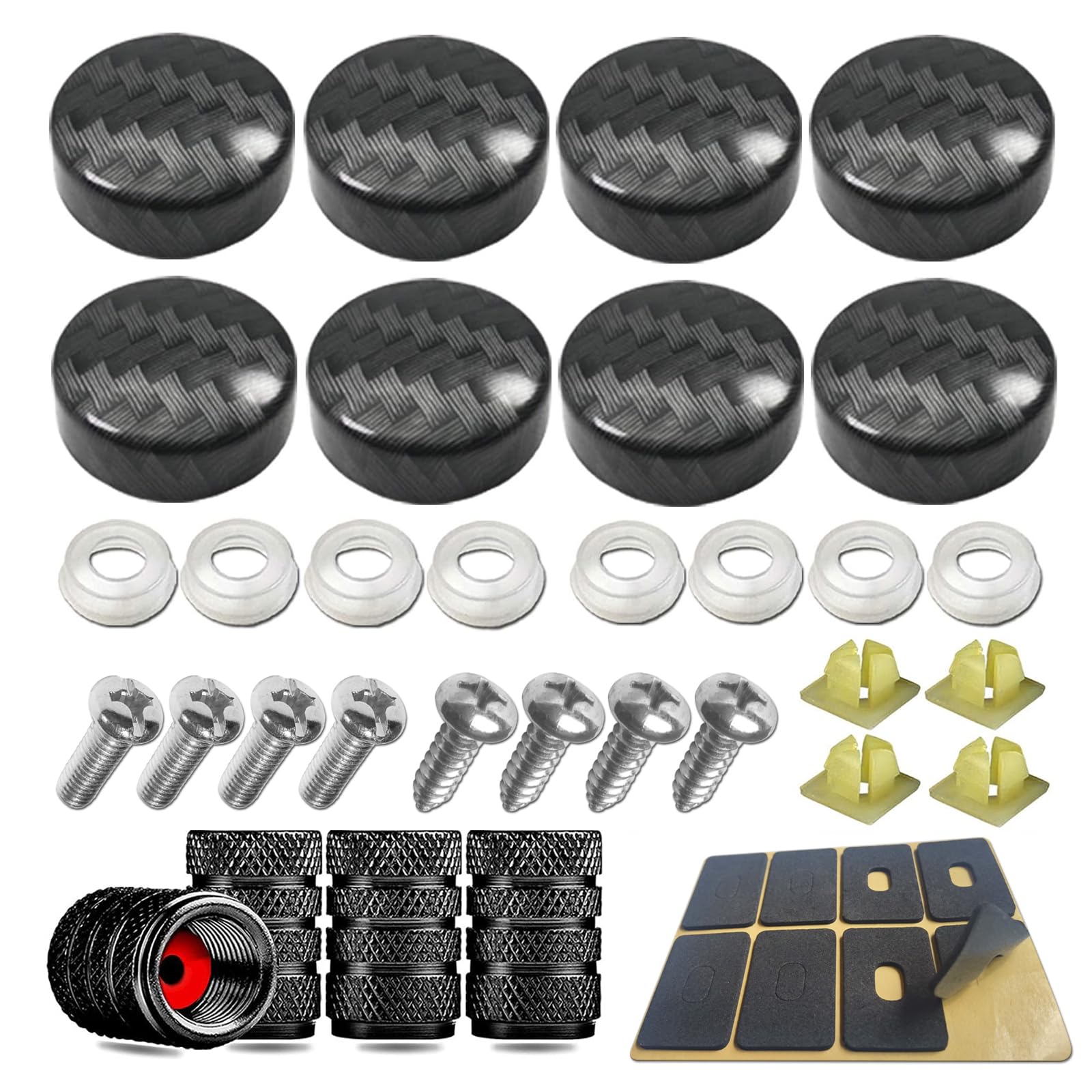 Amazon.com: YoUoY License Plate Screws -Carbon Fiber Pattern Printing ...