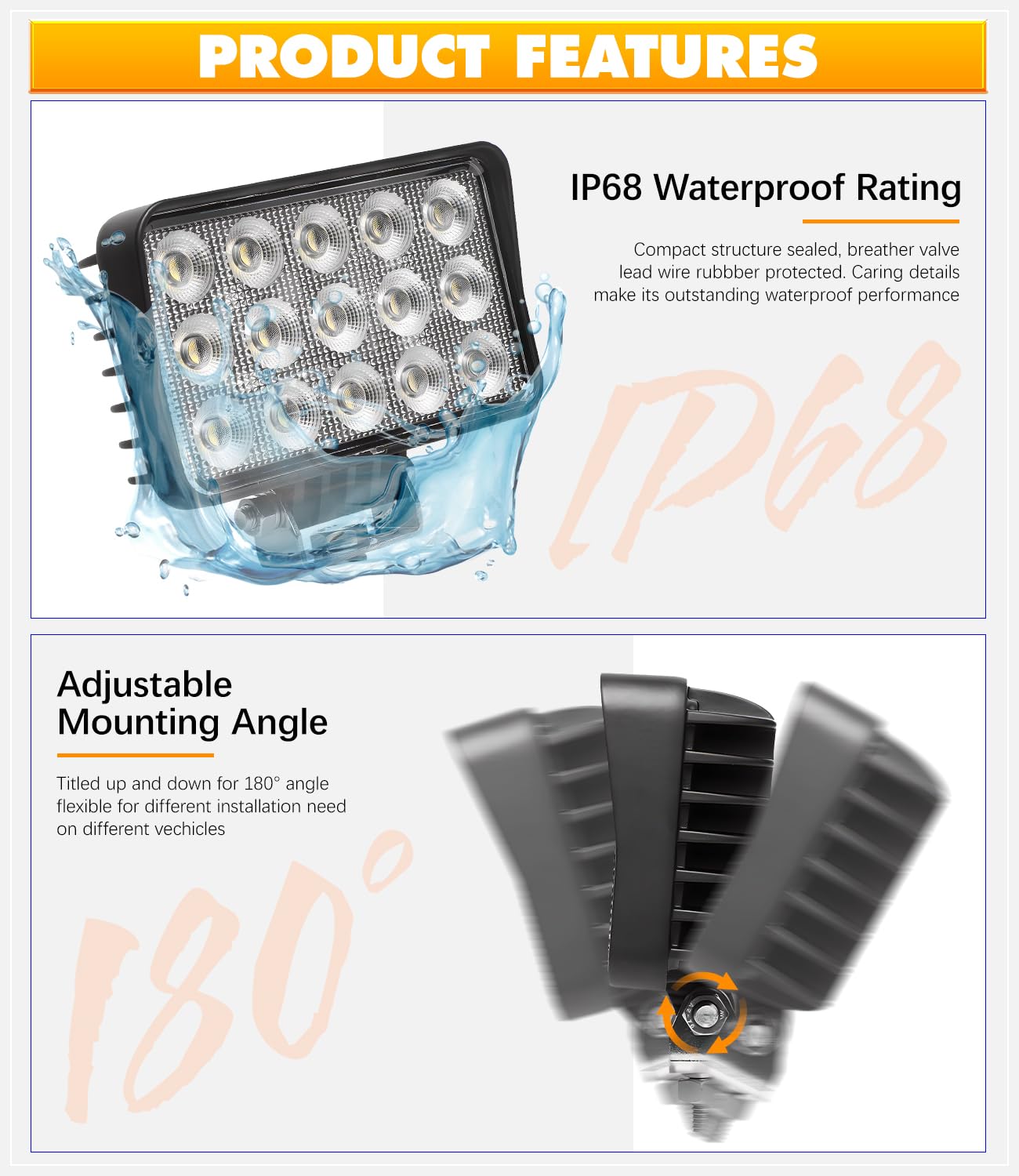 Snapklik.com : Exzeit 120W 6 Inch Trator Work Light, 10400Lms Excavator ...