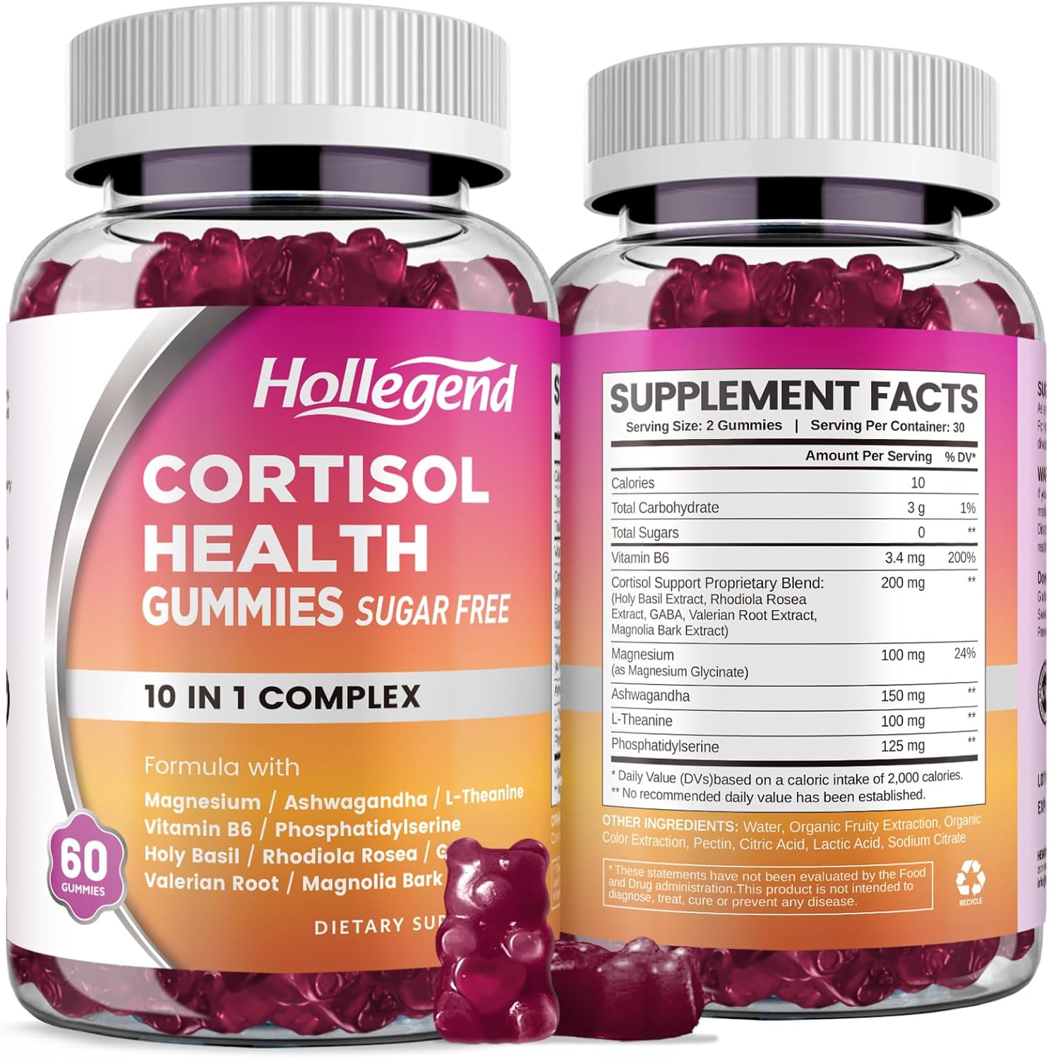 Amazon.com: HOLLEGEND Cortisol Supplements for Women Men, Cortisol ...