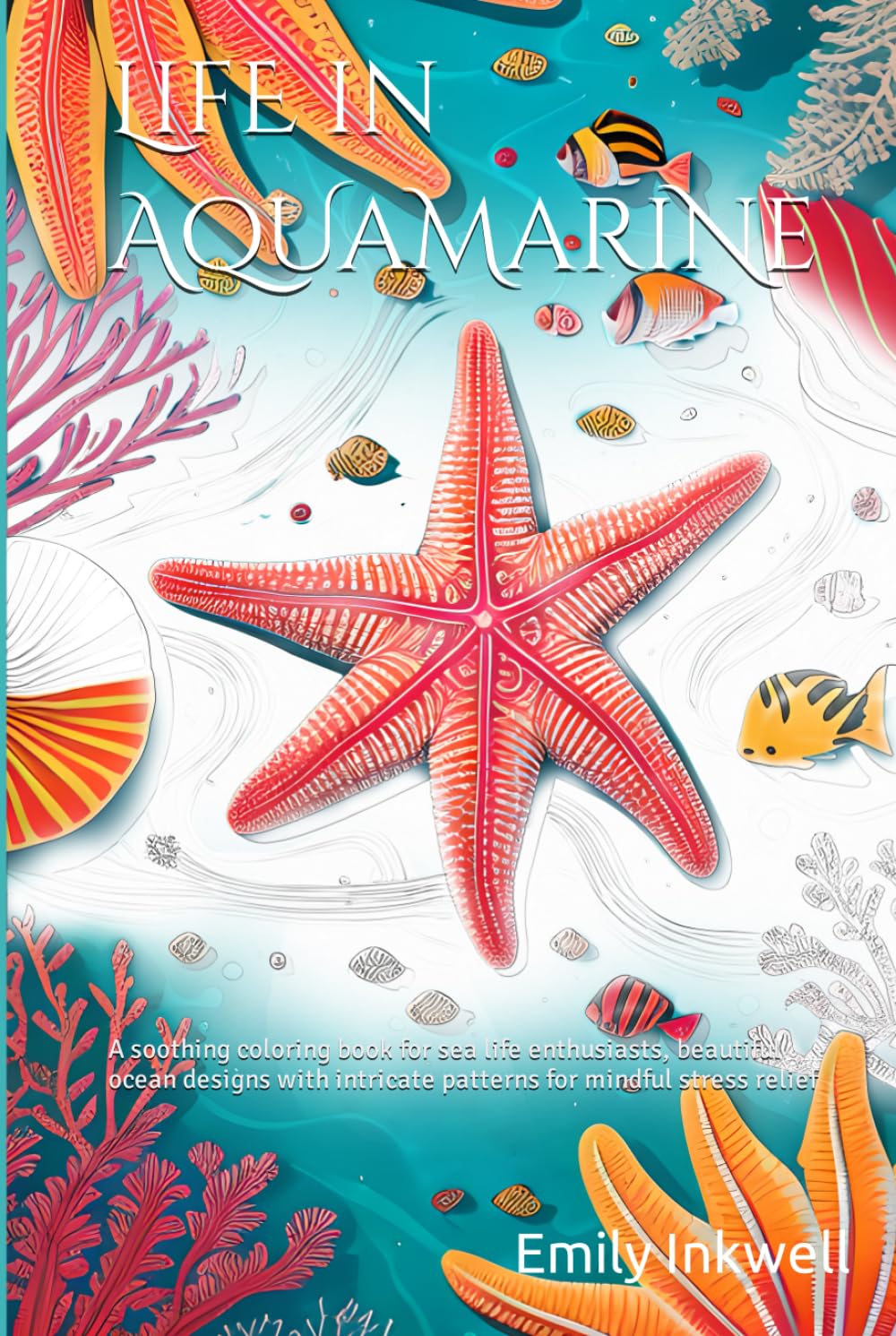 Amazon.com: Life in Aquamarine Ocean Animals Coloring Book for Adults ...