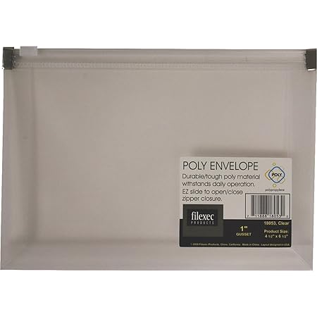 Amazon.com : Filexec Poly Envelope, Letter, Side-Load, Hook & Loop ...