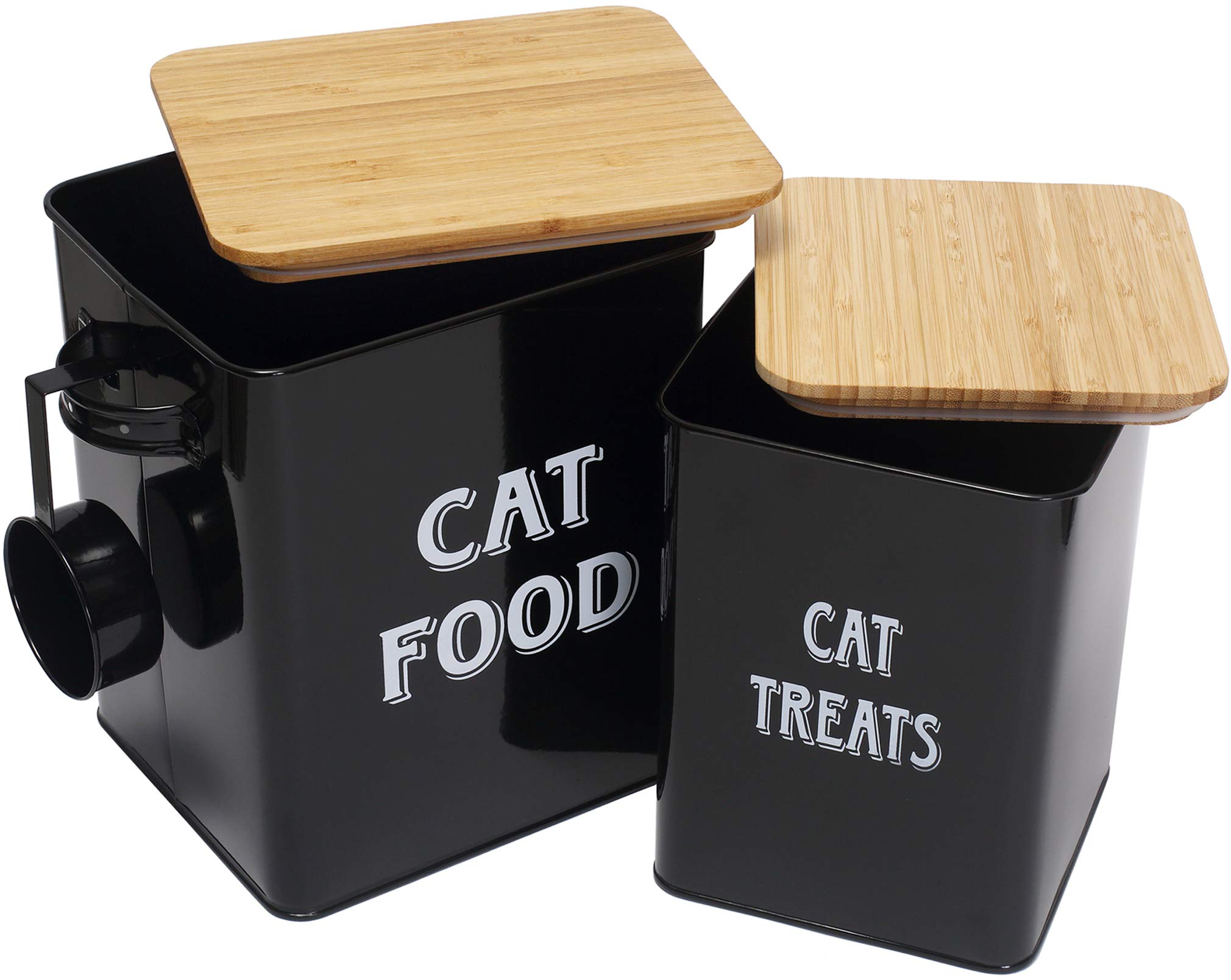 Snapklik.com : Cat Food Storage Container Farmhouse Pet Food Treats Bin