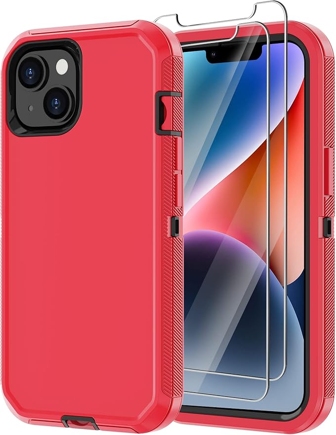 Amazon.com: Annymall for iPhone 14 Plus Case with 2 Screen Protector ...