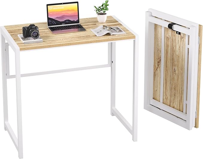 GreenForest Folding Desk for Small Spaces, 31.5 in No-Assembly Small ...