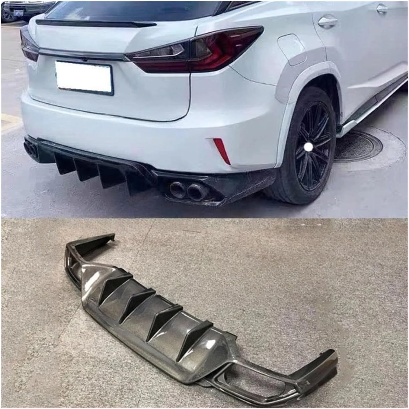 Amazon.com: Carbon Fiber Rear Bumper Lip Diffuser Spoiler FRP Black ...