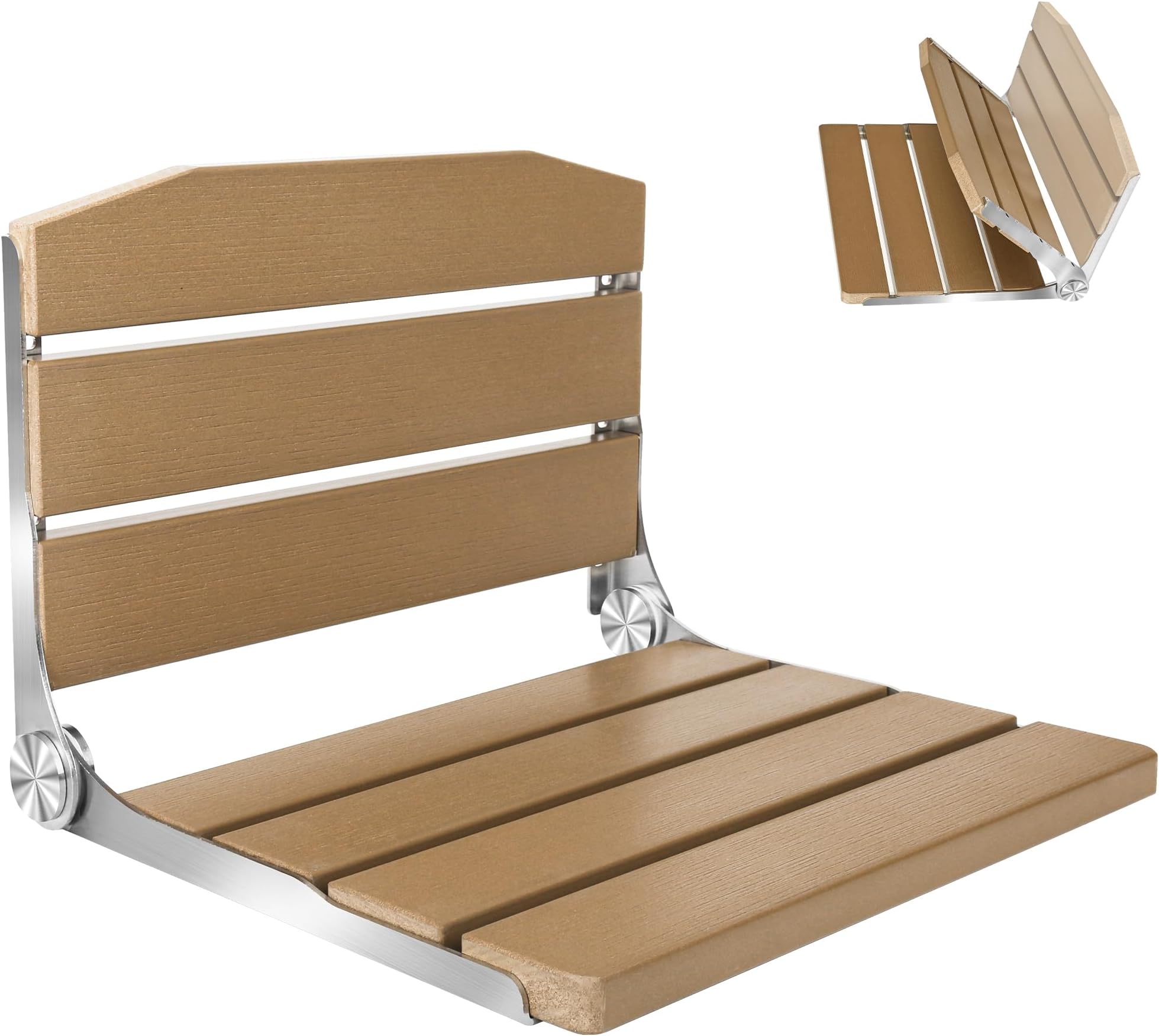 Amazon.com: Folding Shower Seat Wall Mounted Shower Bench Teak Folding ...