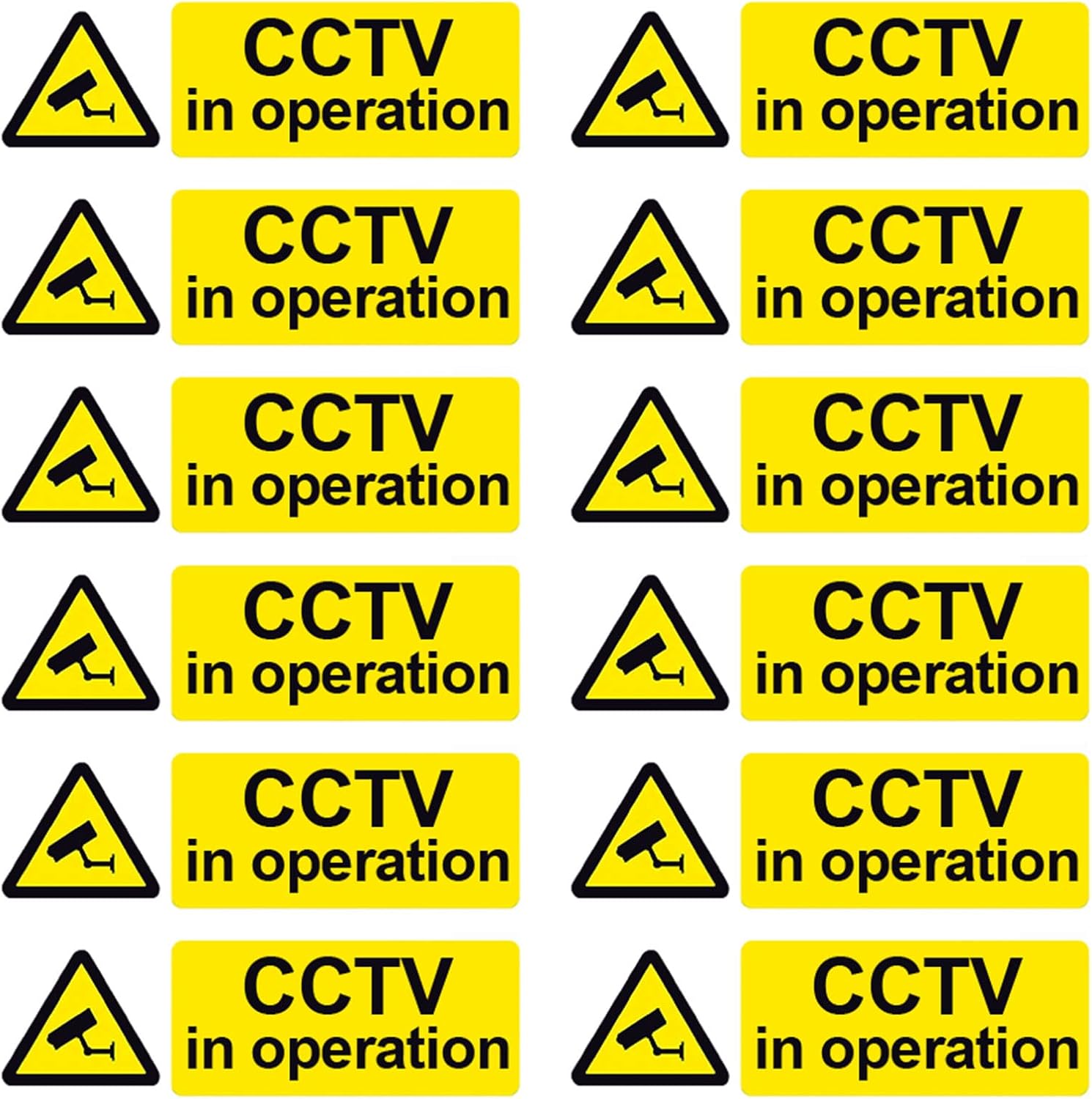 TSHAOUN 12 Pack CCTV in Operation Window Sticker, CCTV Camera Security ...