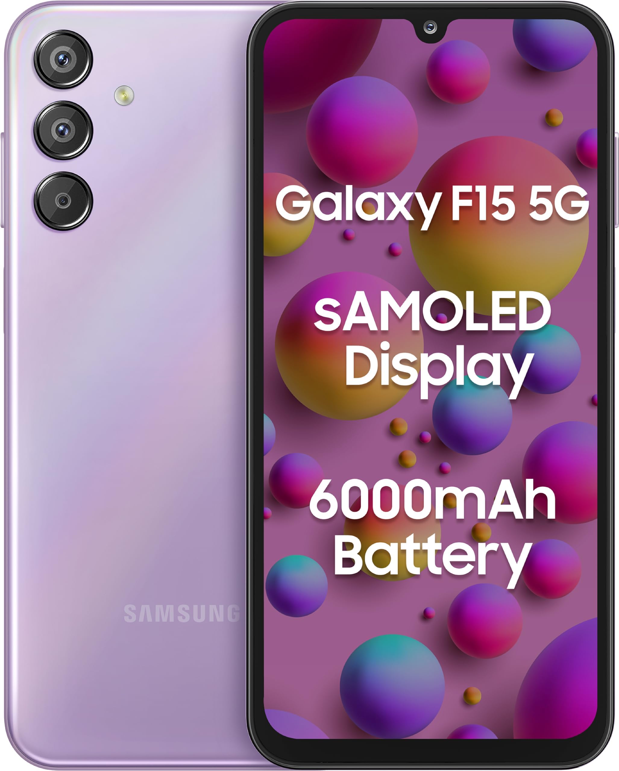 Samsung Galaxy F15 5G (Groovy Violet, 6GB RAM, 128 GB Storage) : Amazon ...