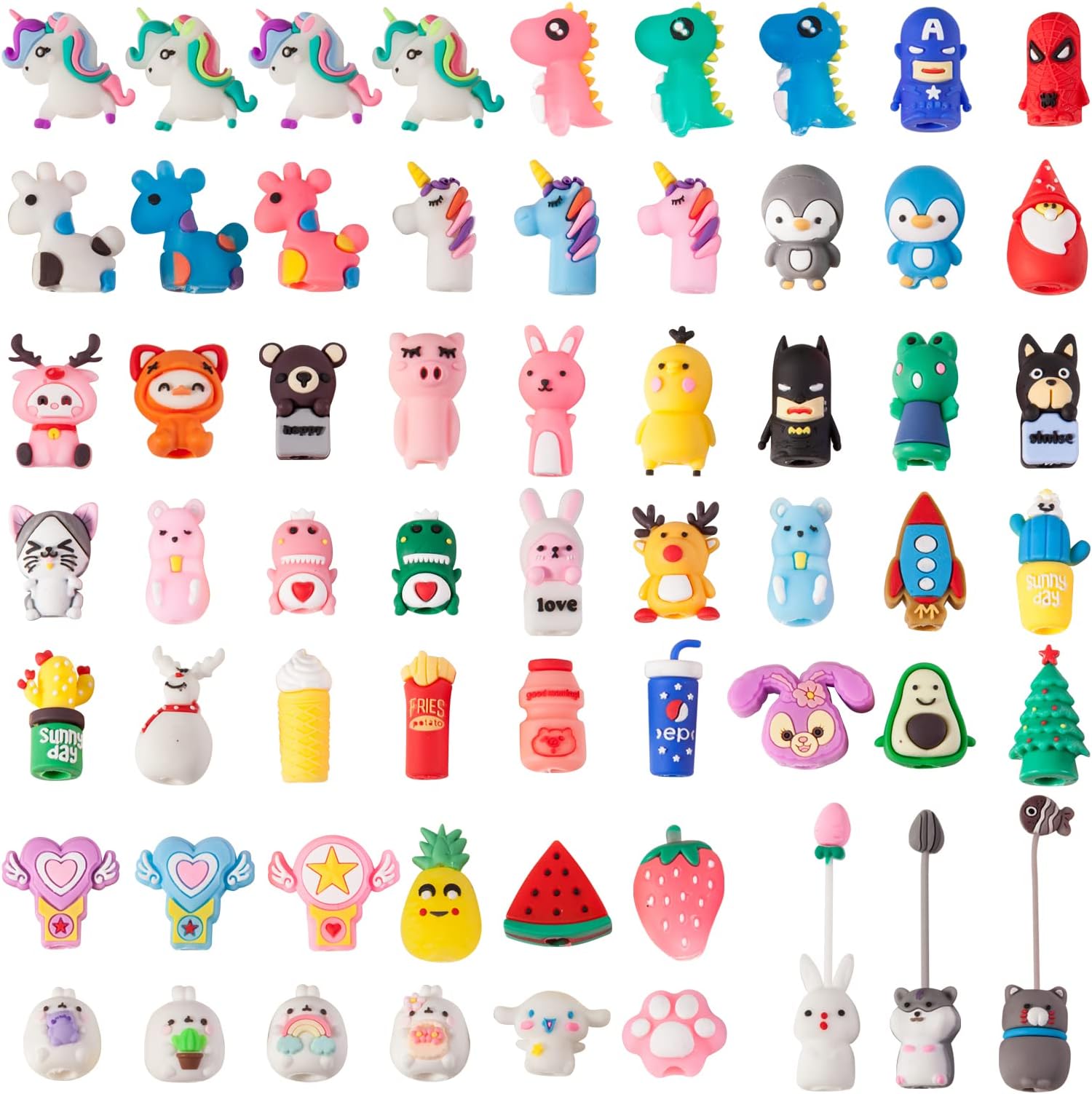 Amazon.com : LOFIR 60 Pieces Pencil Toppers Animal Pencil Toppers Pen ...