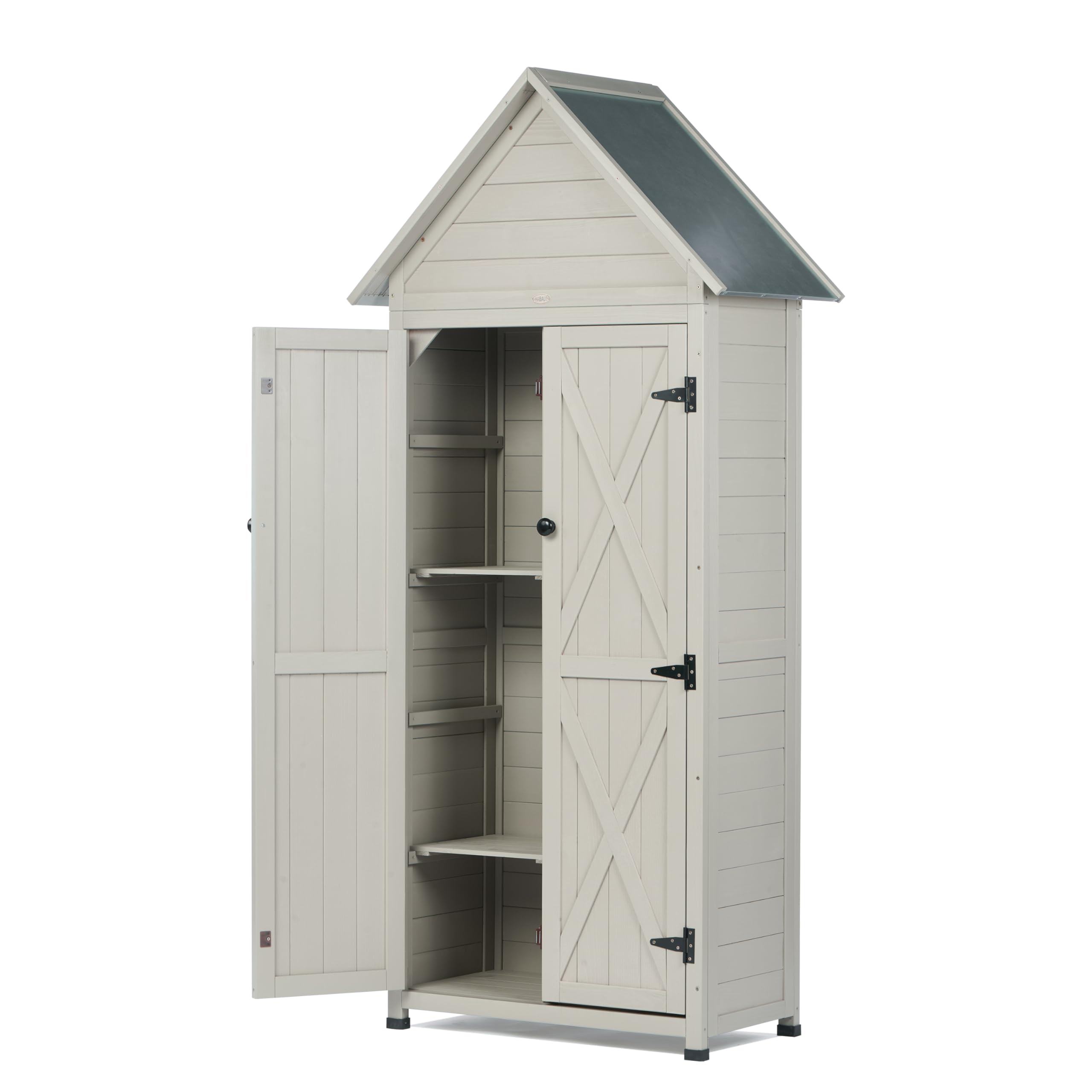 Amazon.com : Outdoor Storage Shed with Floor & Adjustable Shelves ...