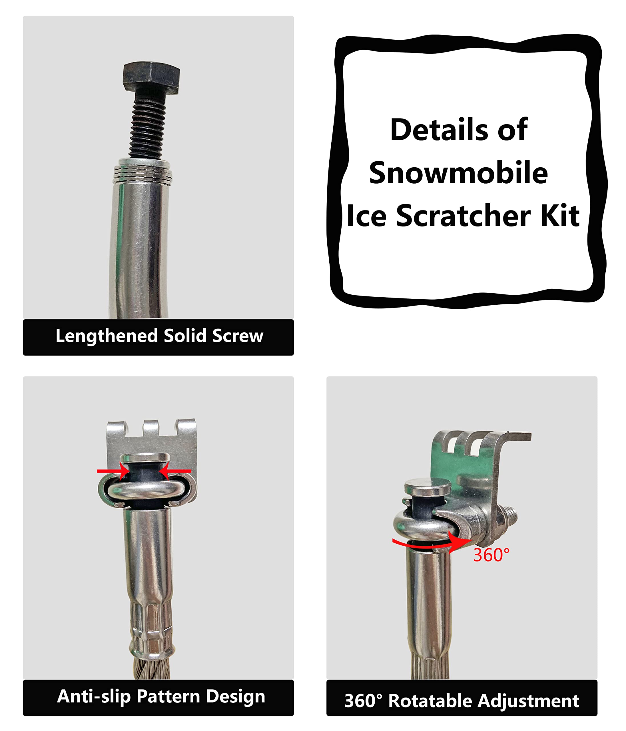 Ice Scratchers 2 Pack For Snowmobiles - Zinc Plated Wire Rope ...