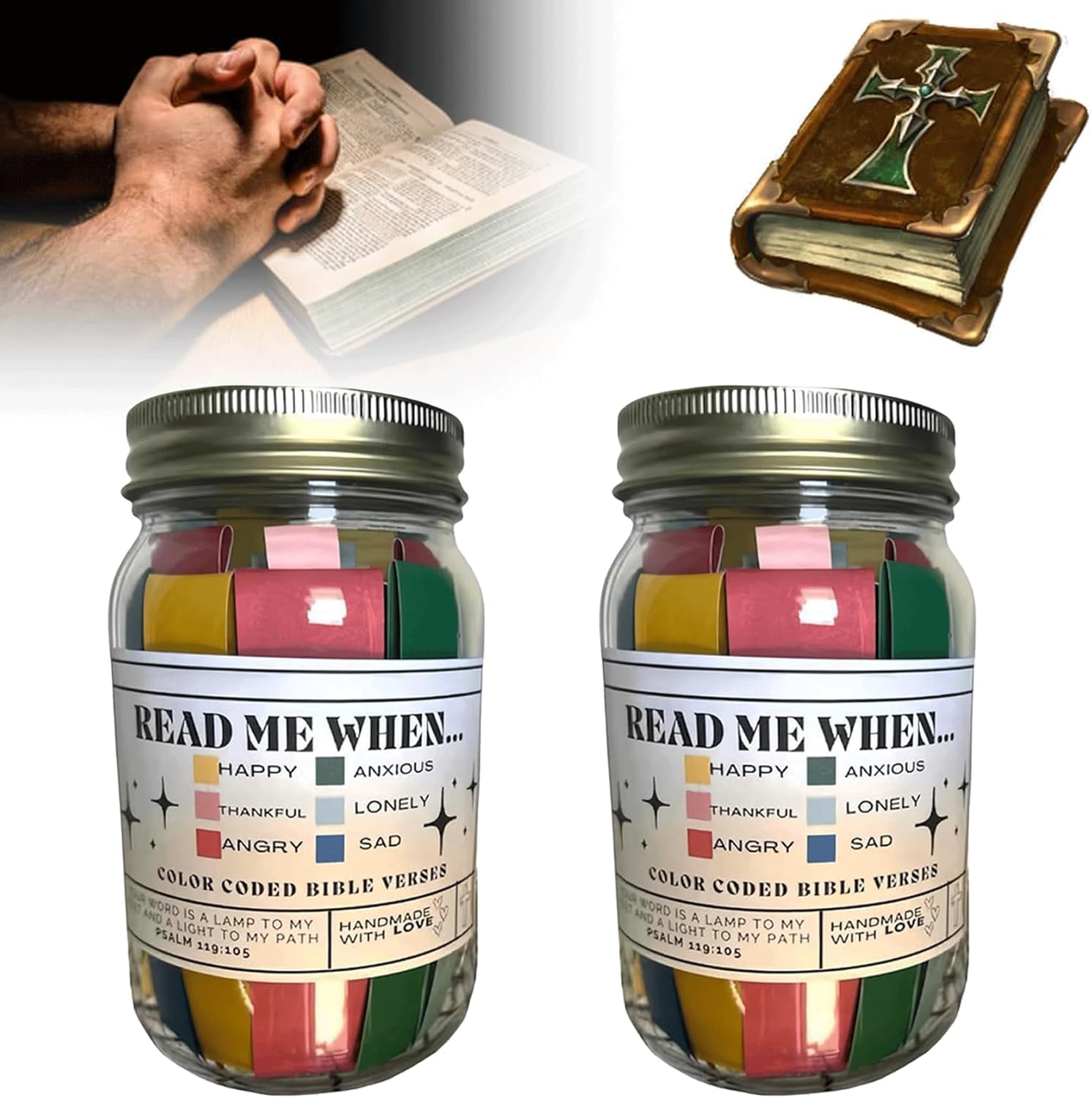 Amazon.com: Bible Verses in a Jar, Bible Verses Jar for Emotions and ...