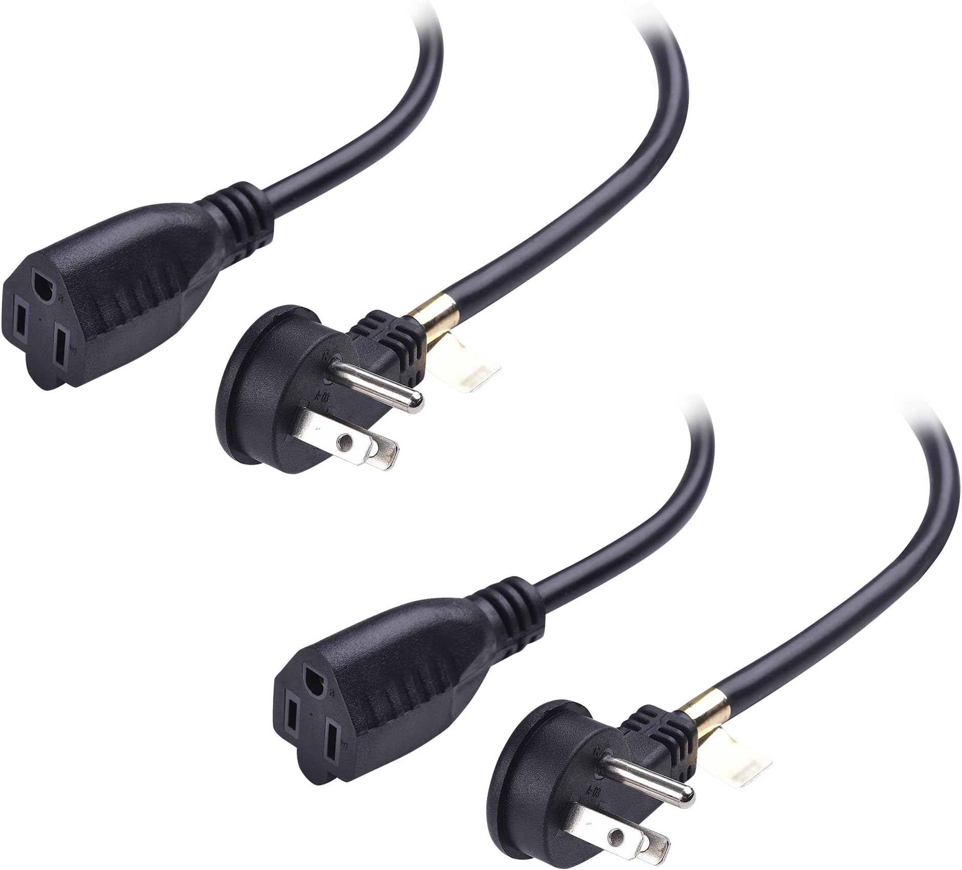 Amazon.com: Cable Matters 2-Pack Low Profile Flat Plug Short Extension ...