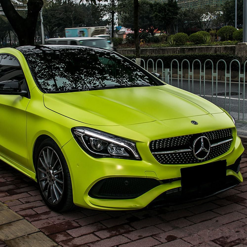 Esign Super Matt Chrome Neon Yellow Car Wrap Vinyl Film Self Adhesive ...