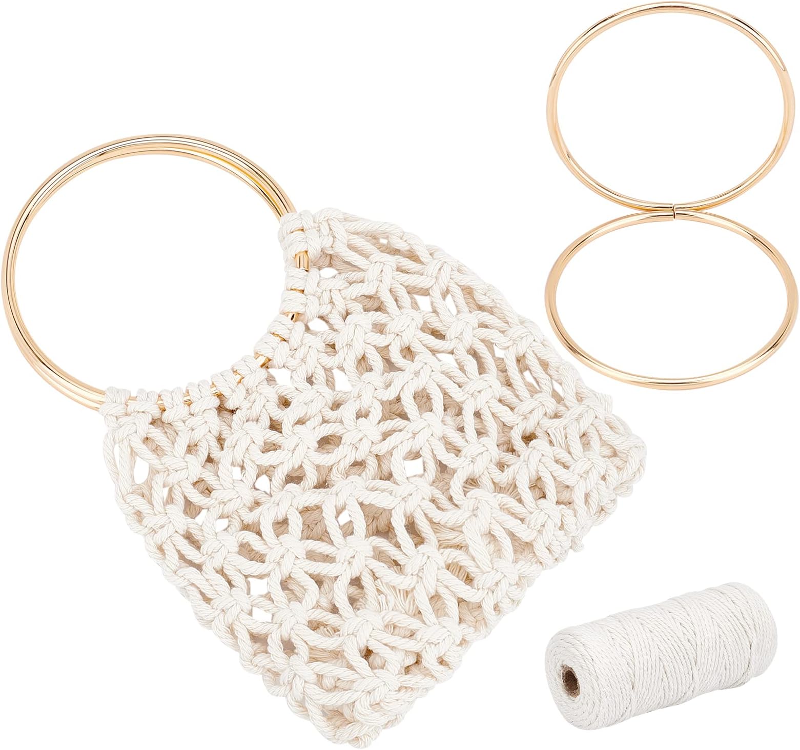 WEBEEDY Macrame Bag DIY Kit Macrame Handbag Kit Macrame Cord Set DIY ...