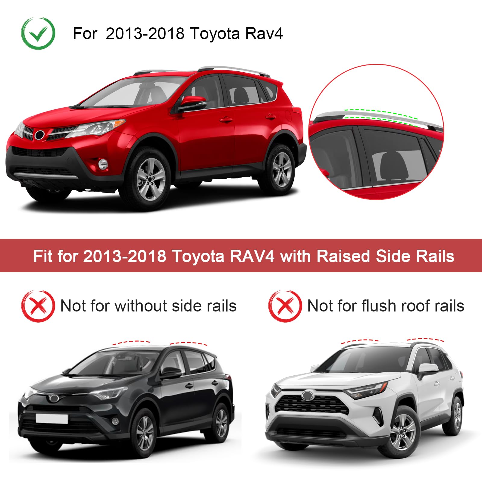Snapklik.com : KINGGERI Roof Racks Cross Bars Replacement For Toyota ...