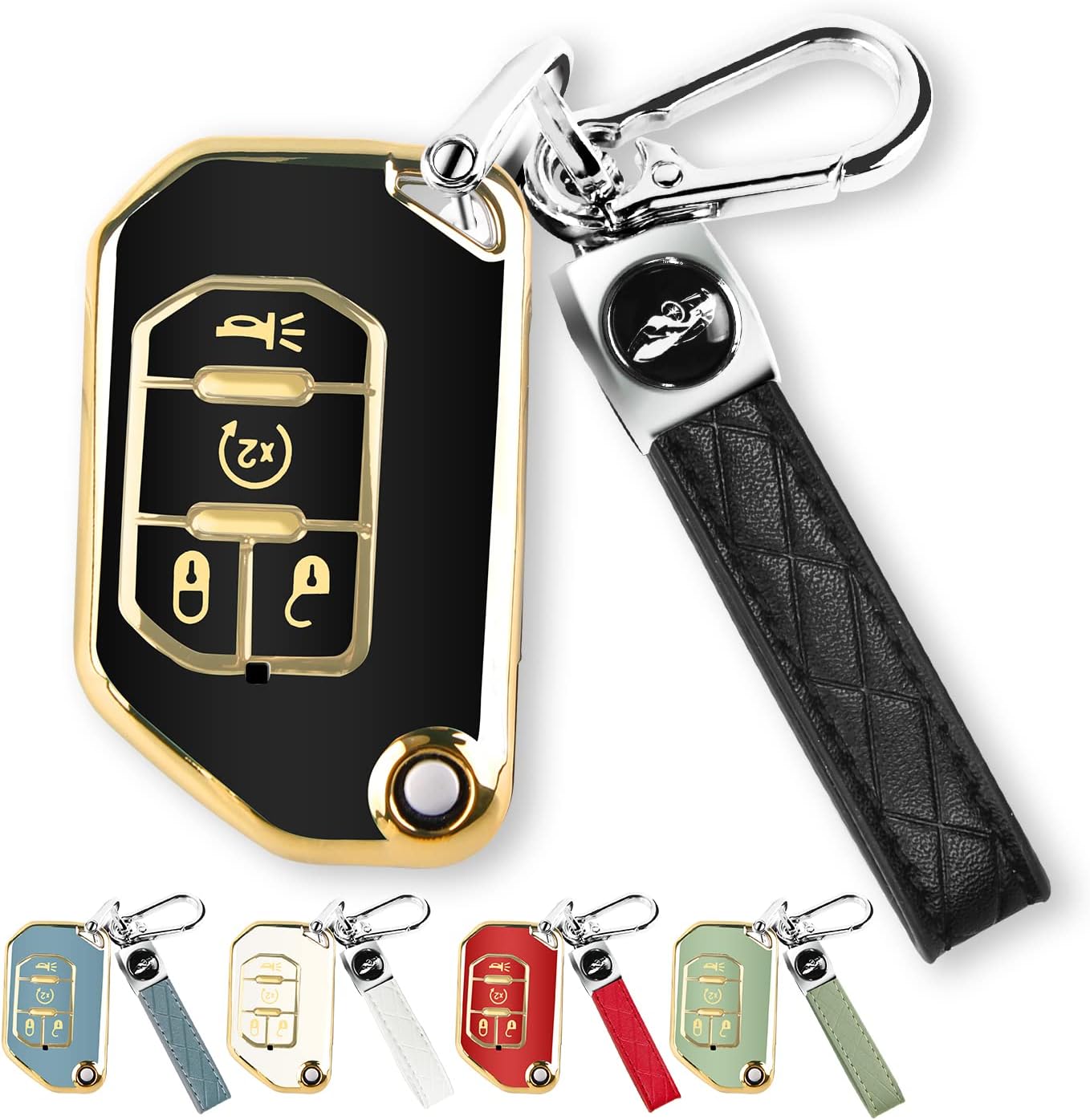 Amazon.com: QBUC for Jeep Key Fob Cover with Keychain Flip Key Case for ...