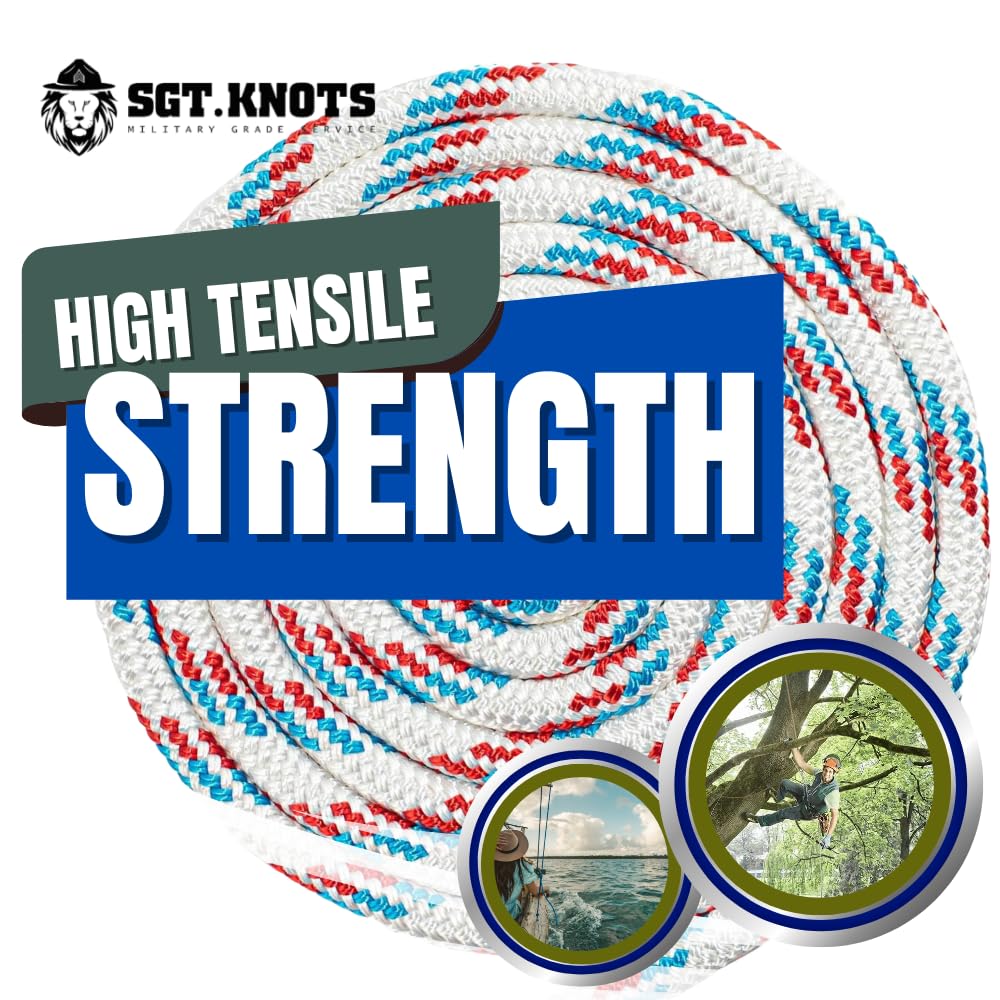 Snapklik.com : SGT KNOTS Arborist Double Braided Polyester Rope - Heavy Duty Tree Pulling Rope ...