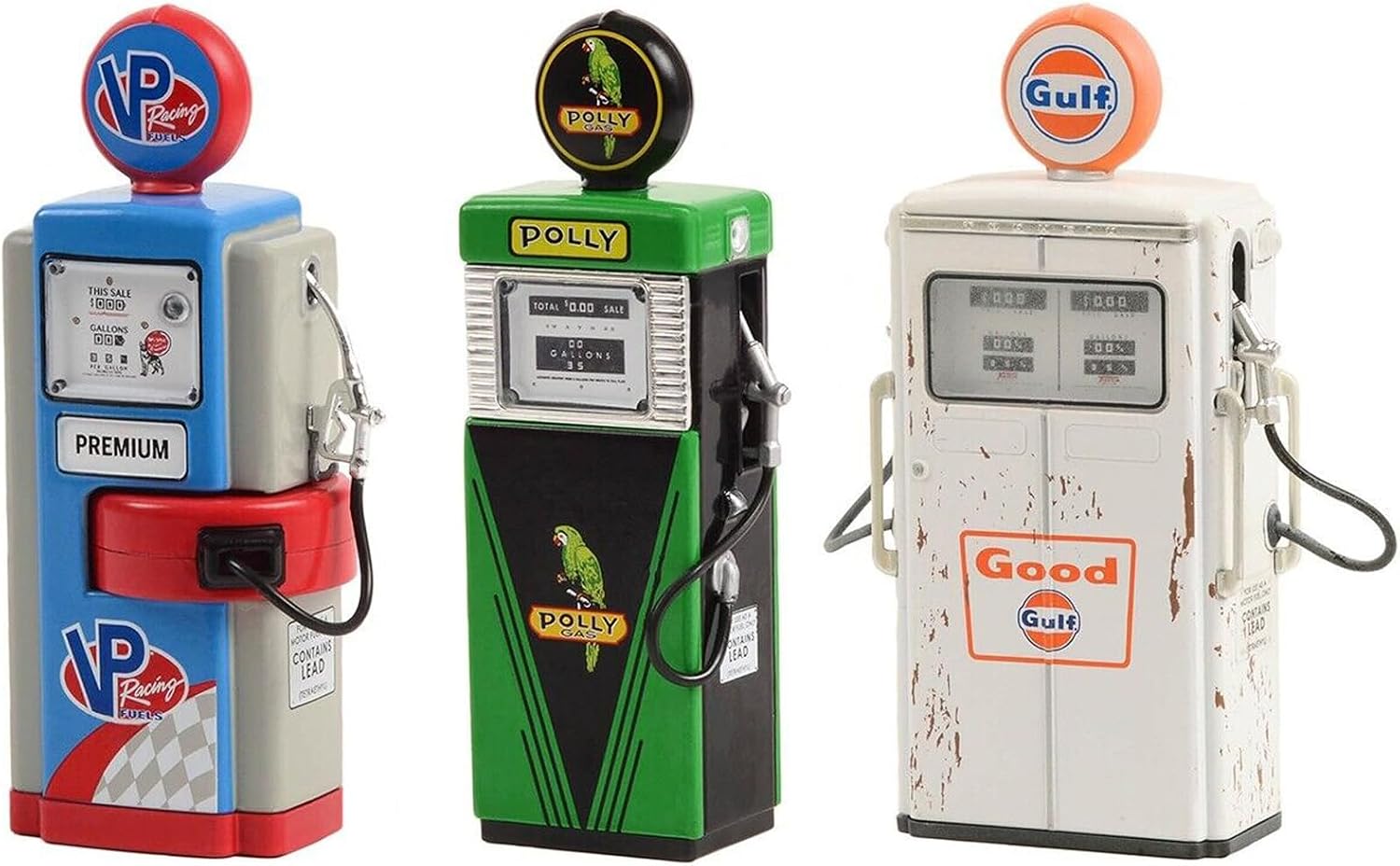 Amazon.com: Vintage Gas Pump Set of 3 Pumps Series 13 1/18 Diecast ...
