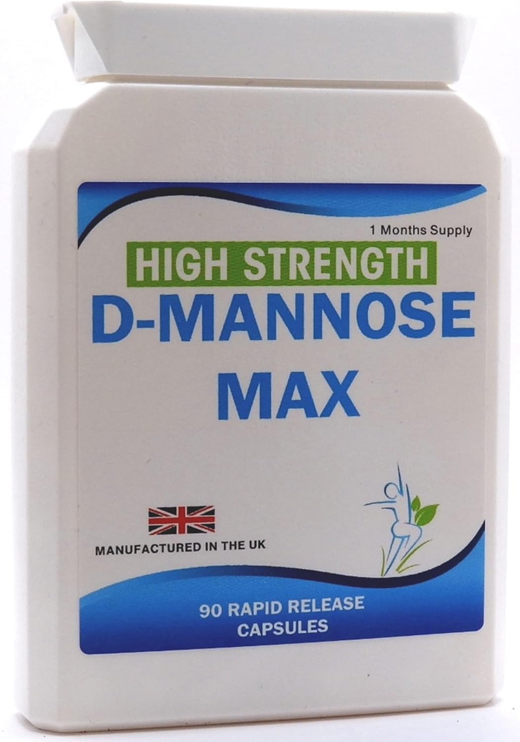 D-Mannose 90 Capsules Supports Healthy Urinary Bladder Tract Cystitis Relief UTI 1500mg Daily ...