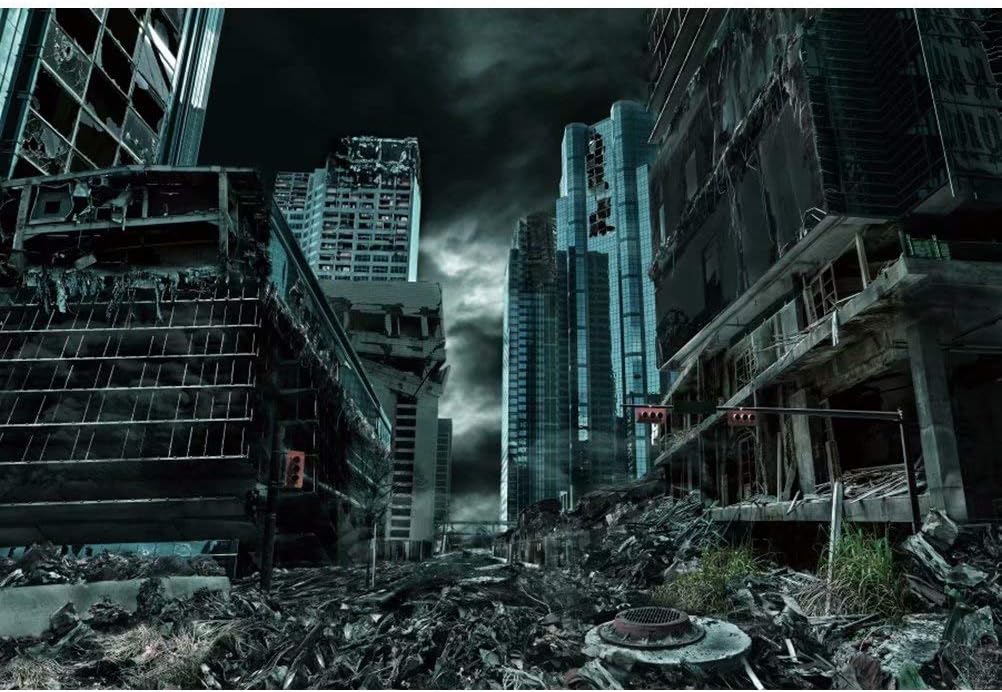 Amazon.com : Leowefowa 10x8ft Destroyed City Backdrop Abandoned City ...