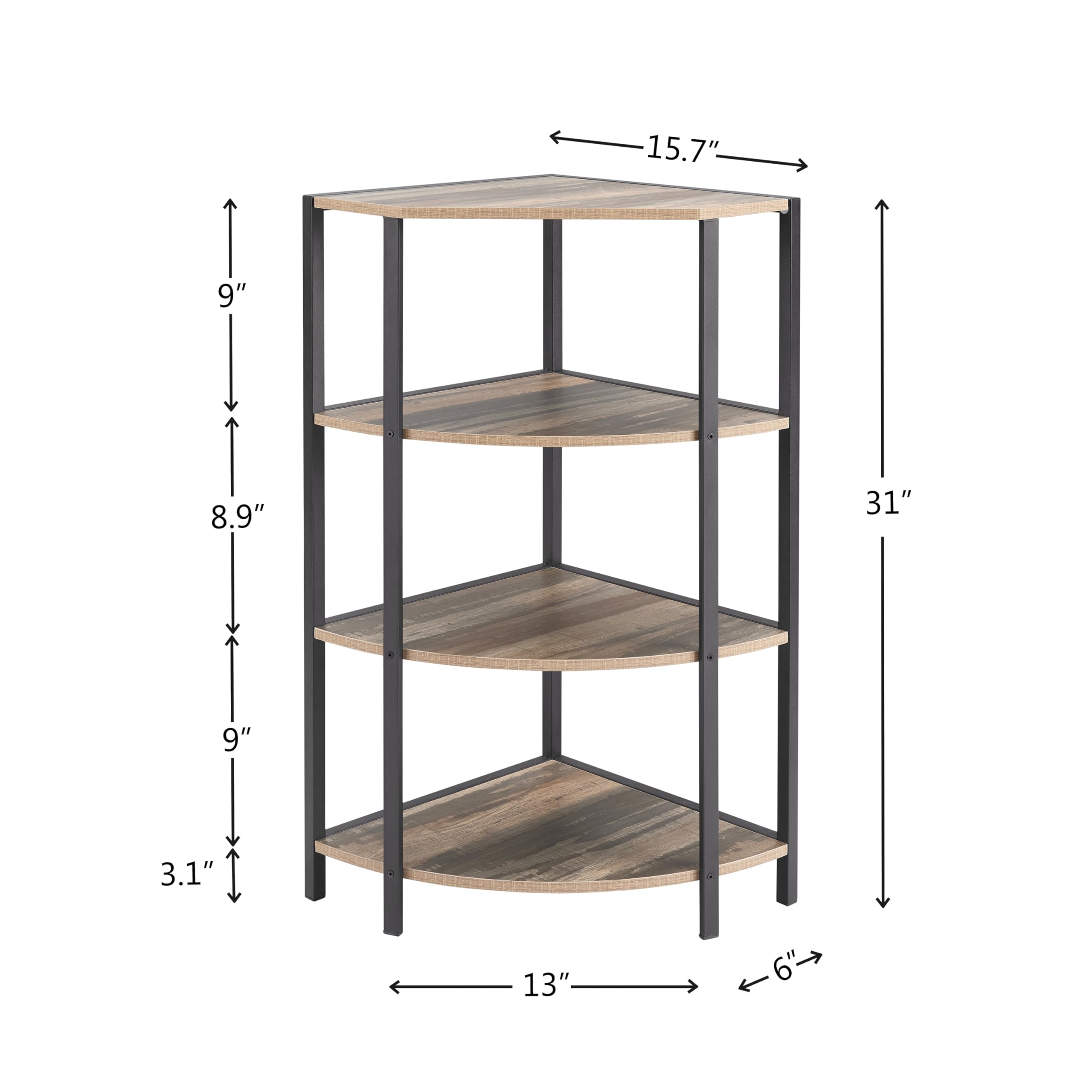 Snapklik.com : 4-Tier Corner Bookshelf Stand, Modern Industrial Ladder ...