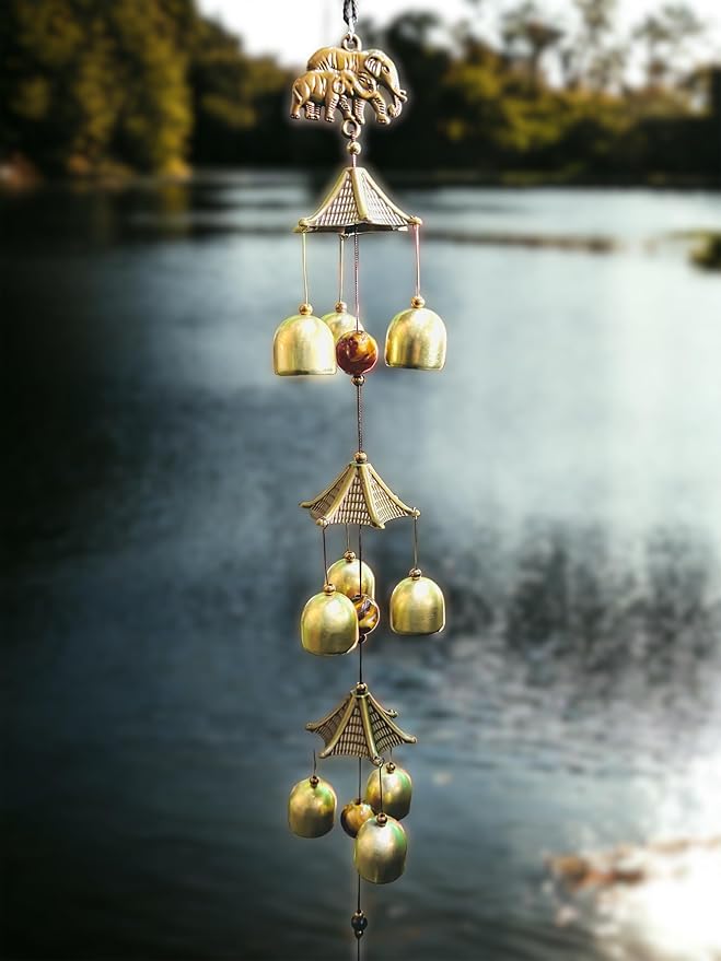 WARMINGO DE 9 Bells Wind Chime for Home Positive Vibes | Wind Chimes for Balcony Garden Positive ...