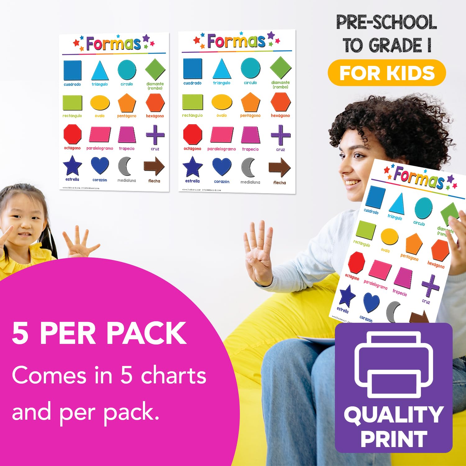 Snapklik.com : Formas Spanish Chart For Preschool To Gradeschool Kids ...