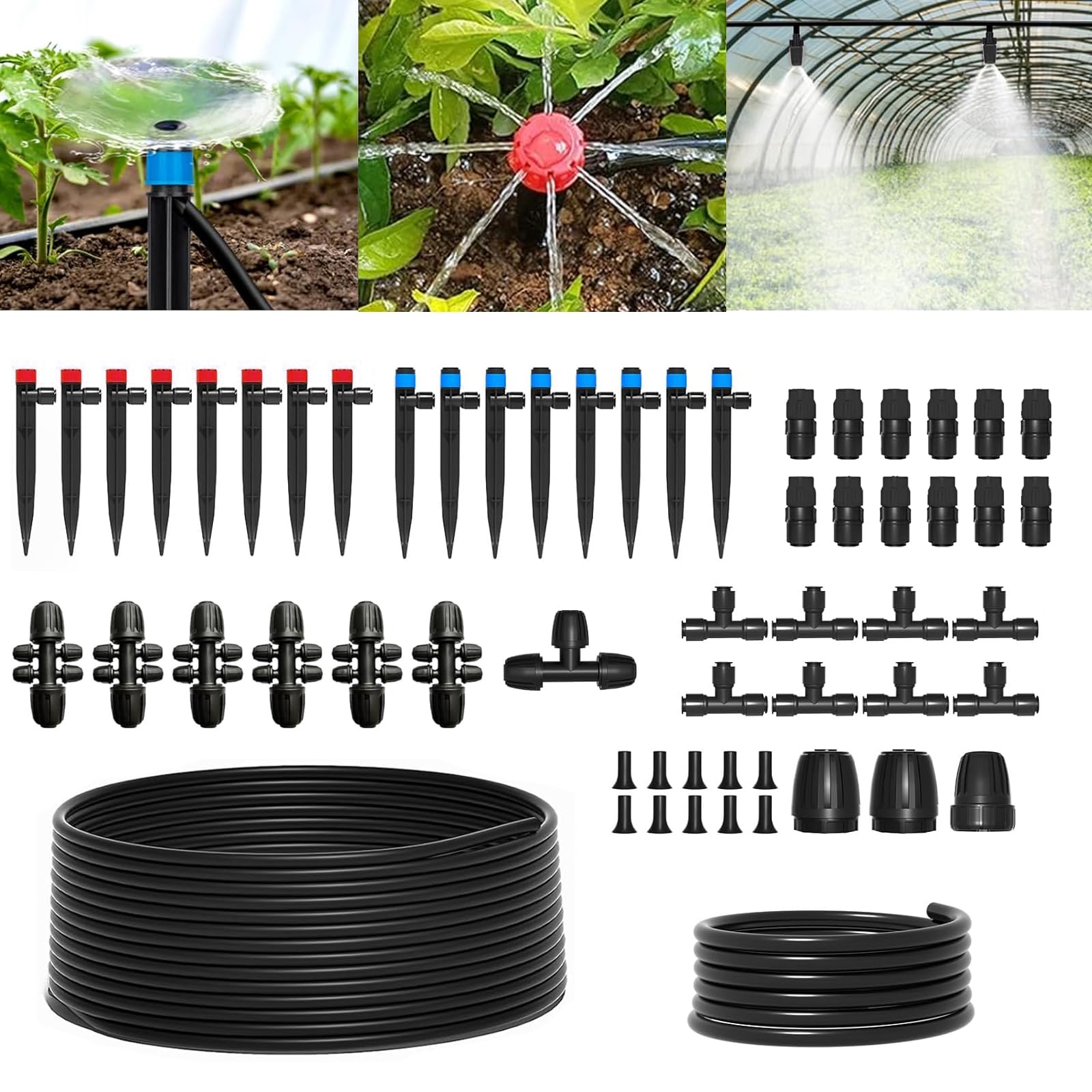 Amazon.com : 223FT Drip Irrigation Kit, Drip Irrigation System Kit with ...