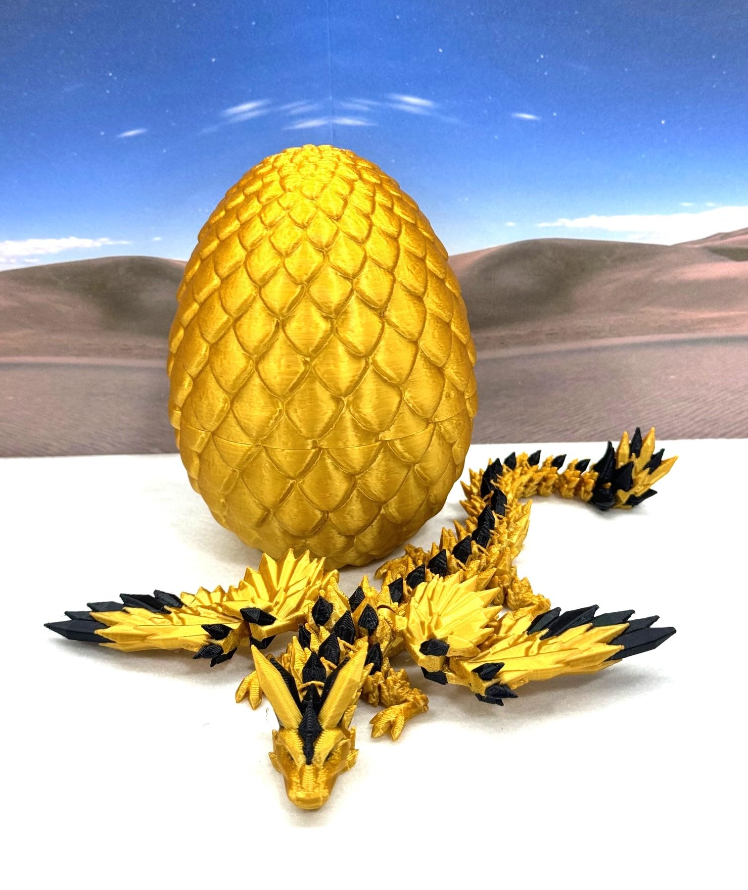 Amazon.com: Crystal Winged Dragon with Egg, Articulated Dragon with ...