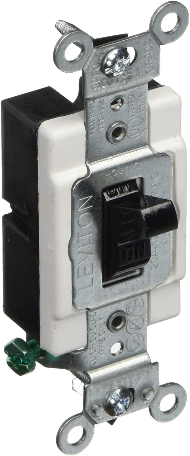 Leviton CS120-2E 20-Amp, 120/277-Volt, Toggle Single-Pole AC Quiet ...