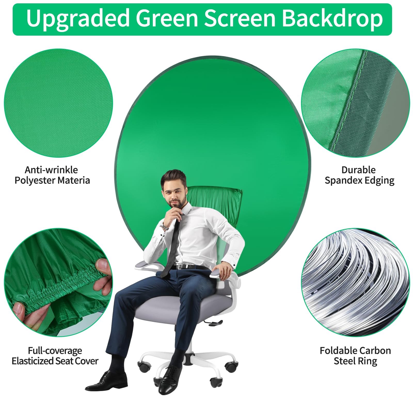 Green Screen Background with Stand,SRIMMIT Upgrade 1.42m(4.65ft ...