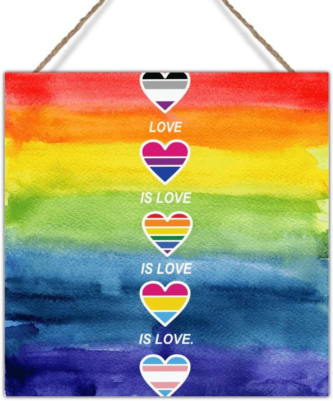 Amazon.com: Swavecat LGBT Pride Parade Gay Wood Wall Plaque Love is ...