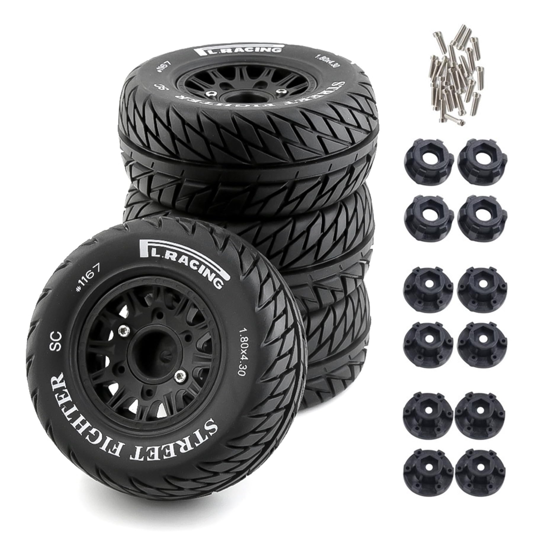Amazon.com: Chanmoo 1/10 RC Short Course Truck Tires And Wheels With ...