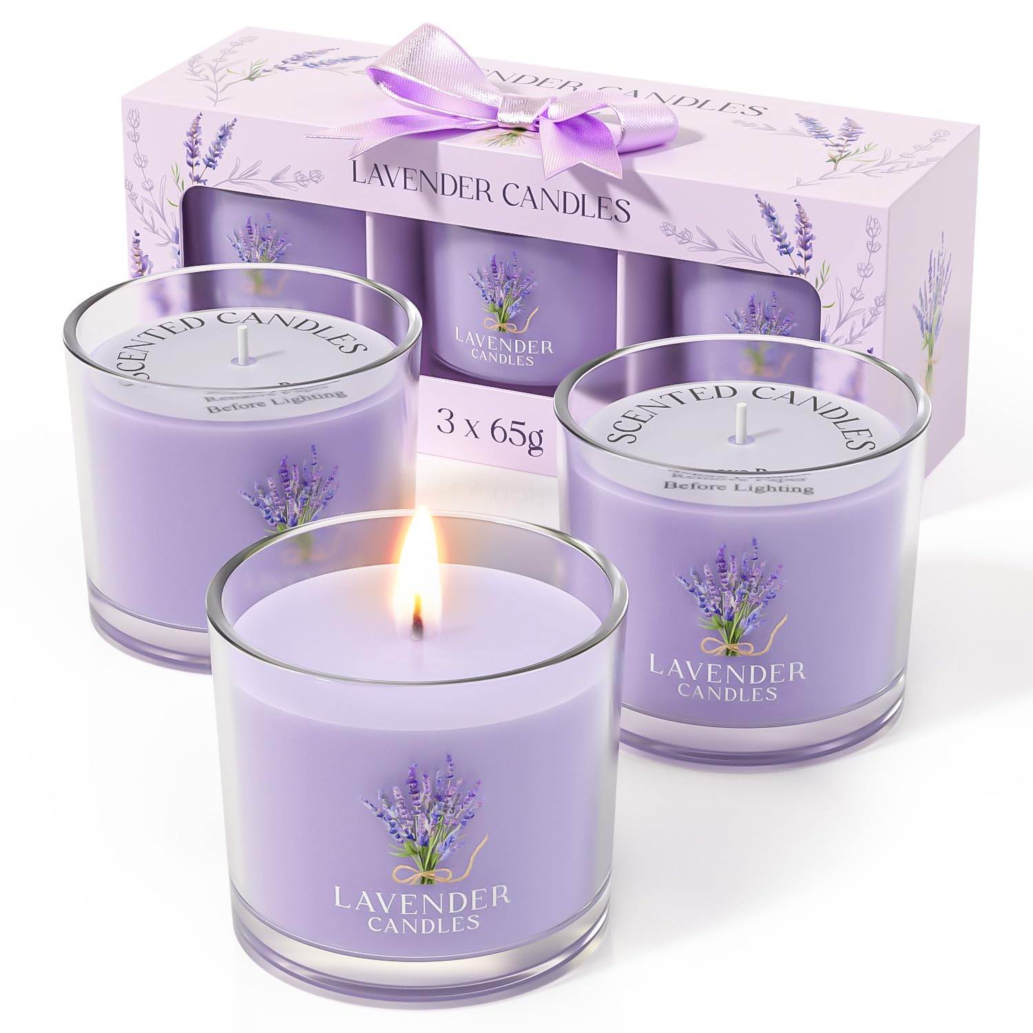Amazon.com: CHILLFLAME Lavender Candle, Scented Candles Gift Set for ...