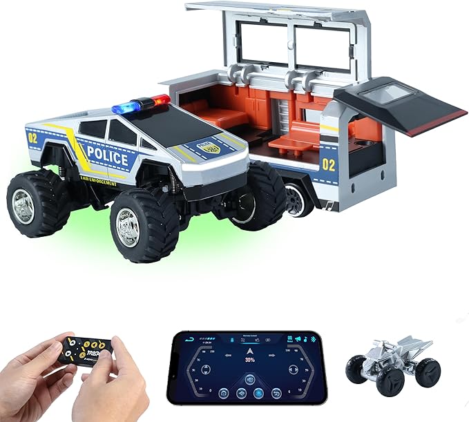 Amazon.com: GRANTLEY Mini RC Cybertruck Toy with RV - Remote Control ...
