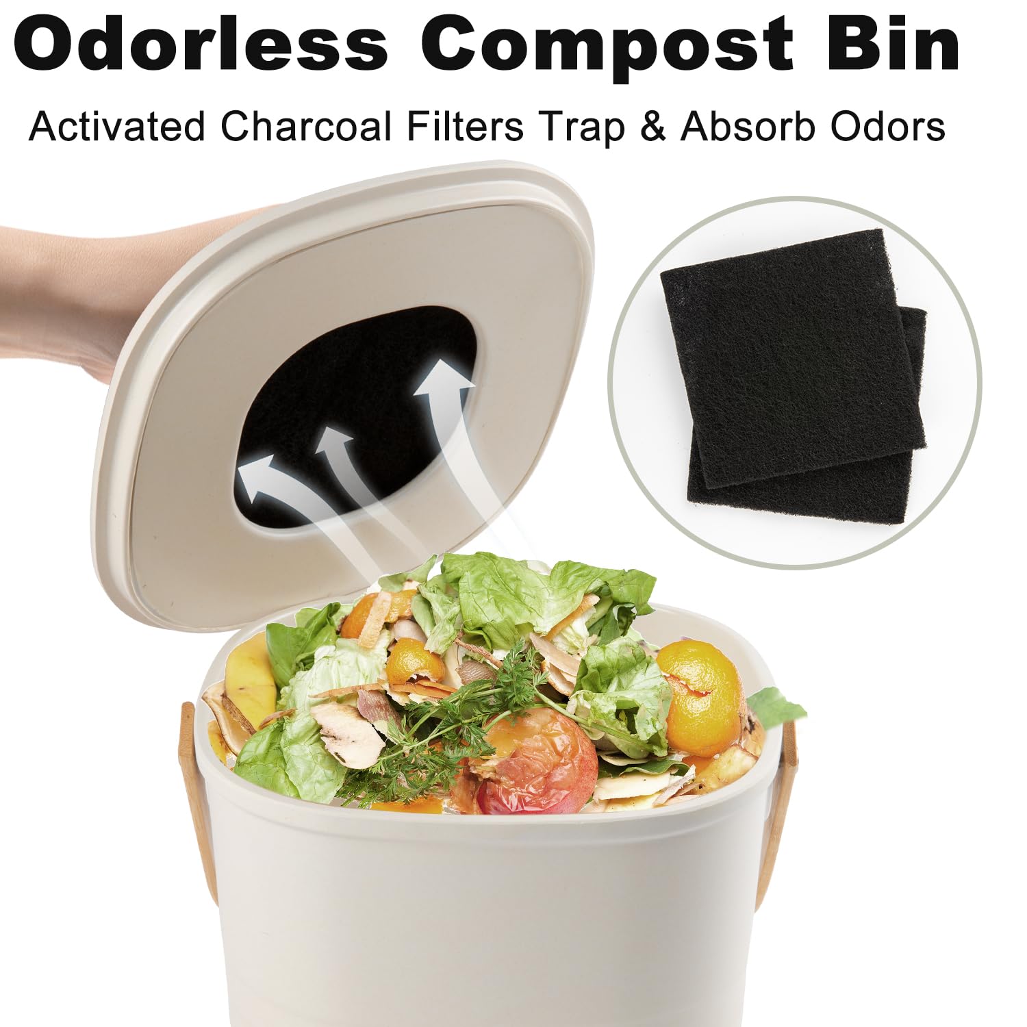 Snapklik.com : Counter Top Compost Bin For Kitchen Odorless - Kitchen ...
