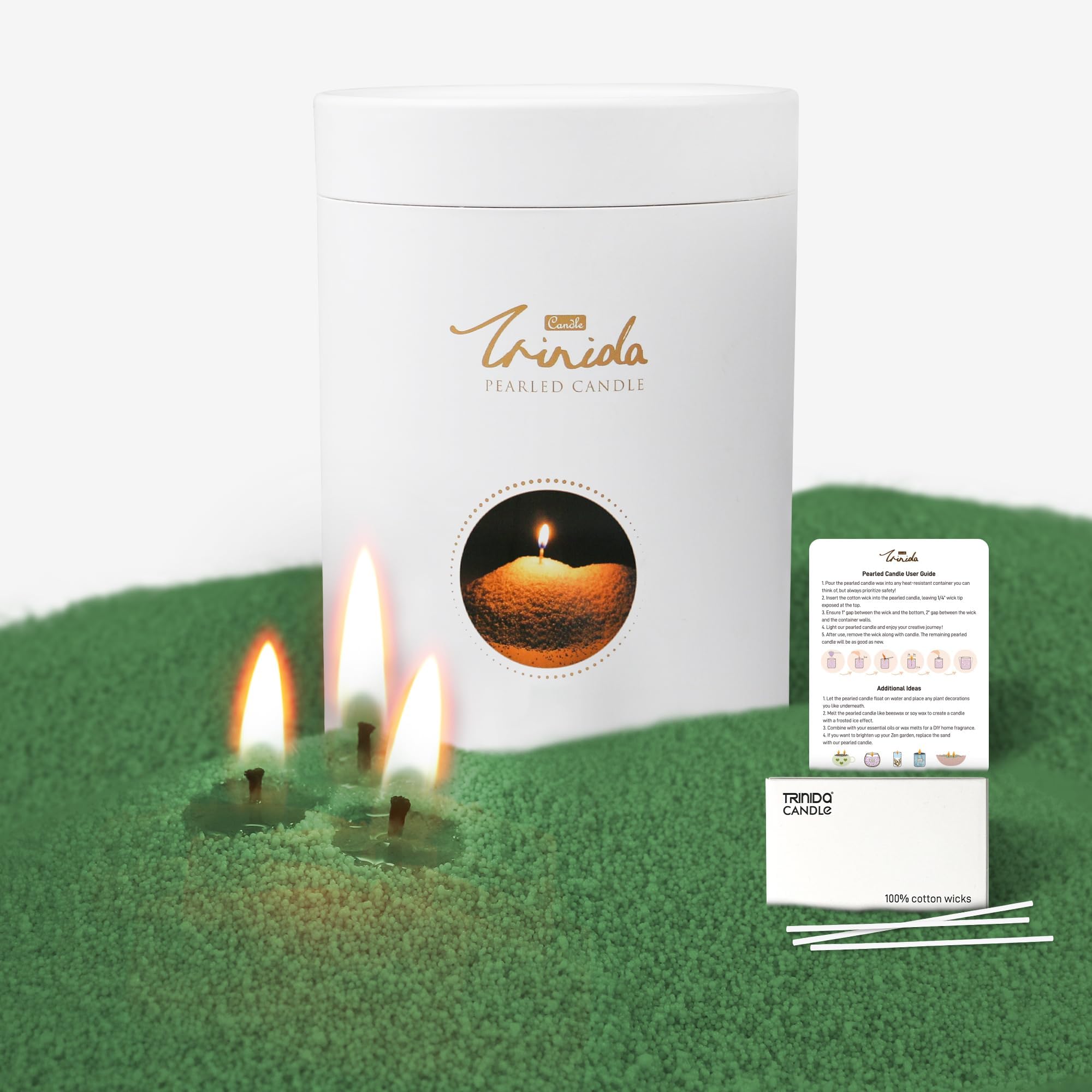 Amazon.com: TRINIDa Pearled Candle, 13 Variants Candle Sand Long ...