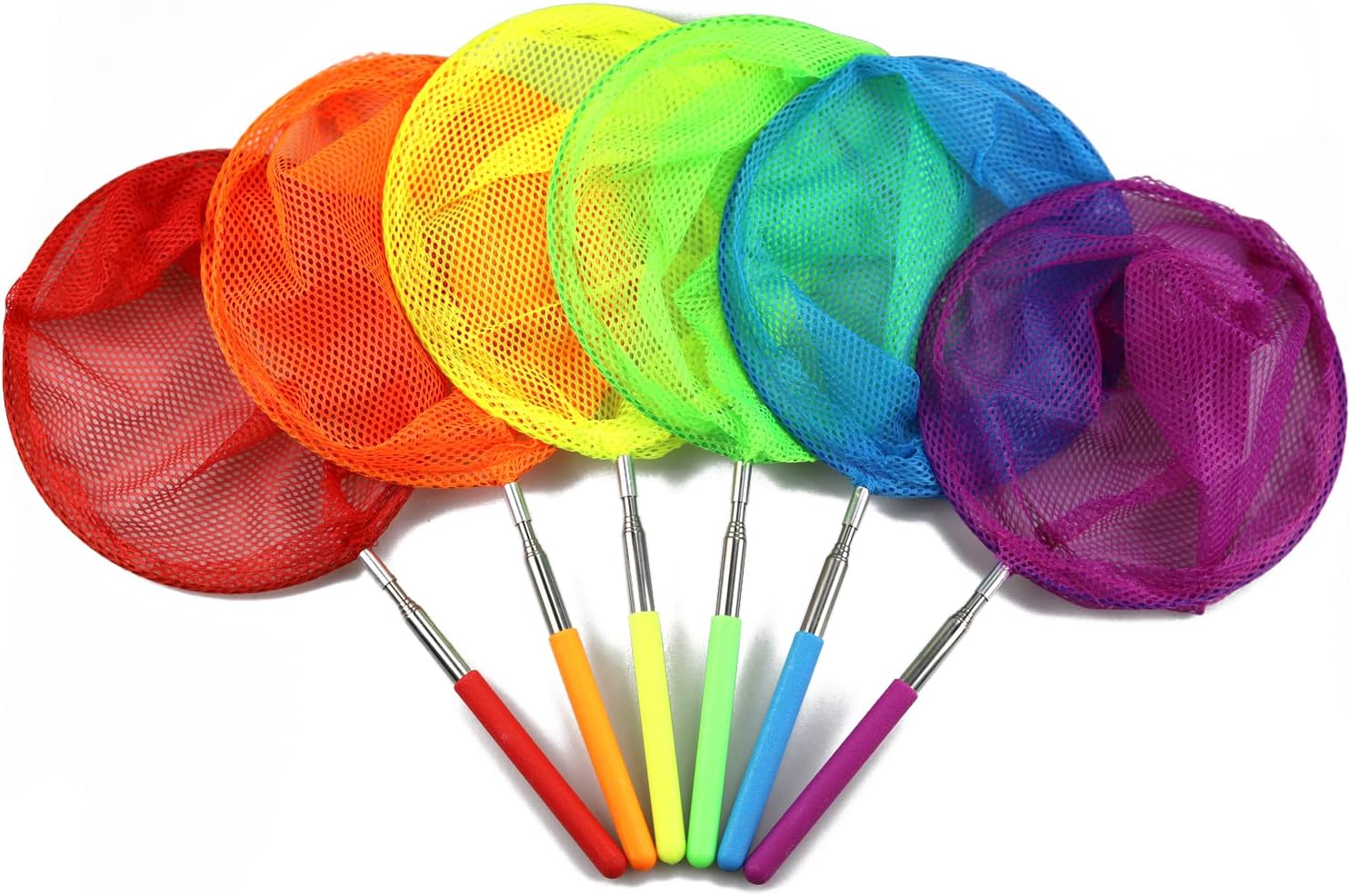 Paquete de 6 redes telescópicas de mariposa para niños, red colorida ...