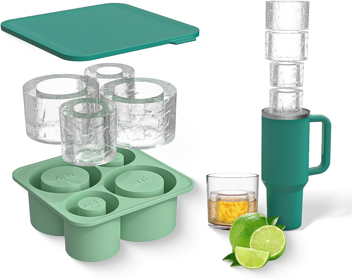 Amazon.com: LYQC Silicone Ice Cube Molds for Stanley 20oz 30oz 40oz ...